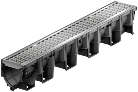 ACO DRAIN® XtraDrain Kunststoffrinne mit verzinkter Stahlkante